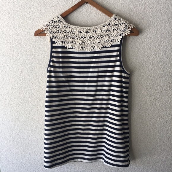 Anthropologie | Tops | Anthropologie Navy And Cream Collared Skipper ...